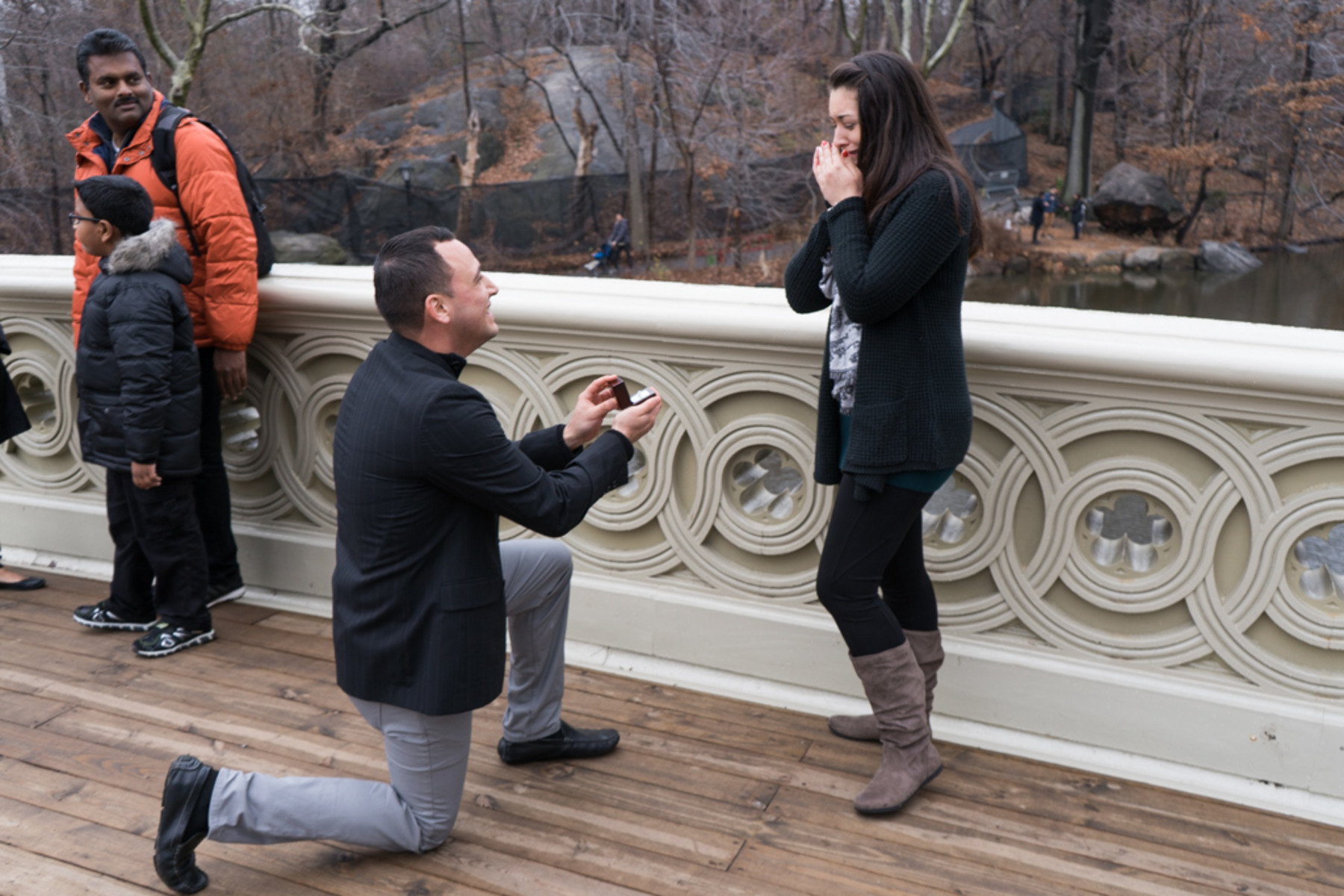 Surprise proposal in Central Park, Bow Bridge. | Proposal Ideas and ...