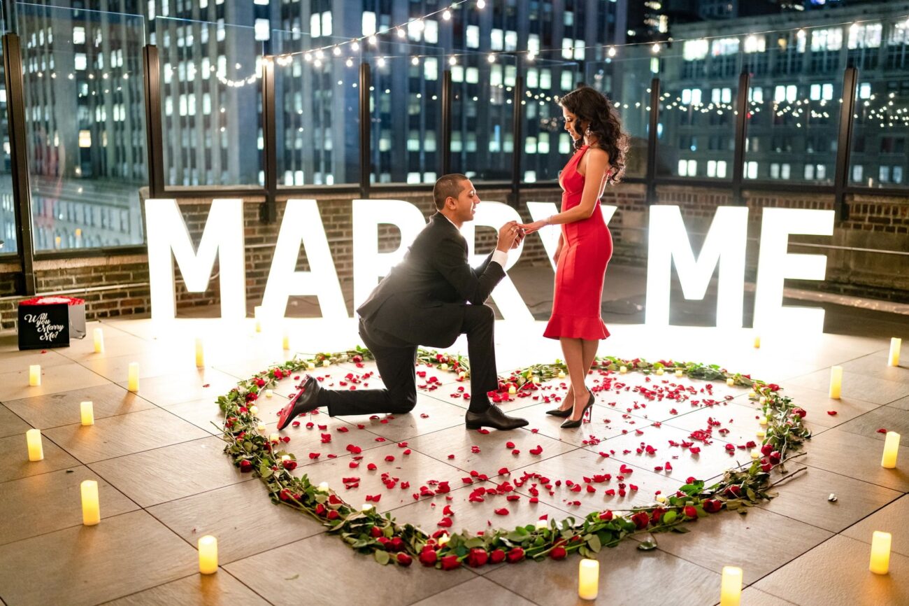 Valentine’s Day marriage proposal surprise proposal on a private ...